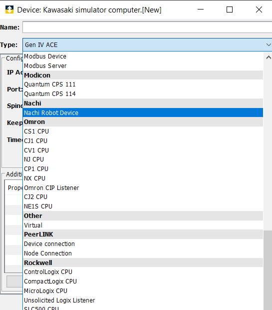 Defining a Nachi Device
